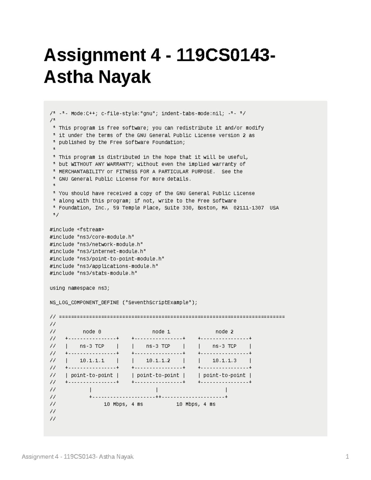 Assignment 4 - 119CS0143 - Assignment 4 - 119CS0143- Astha Nayak /* - Mode:C++; - Studocu