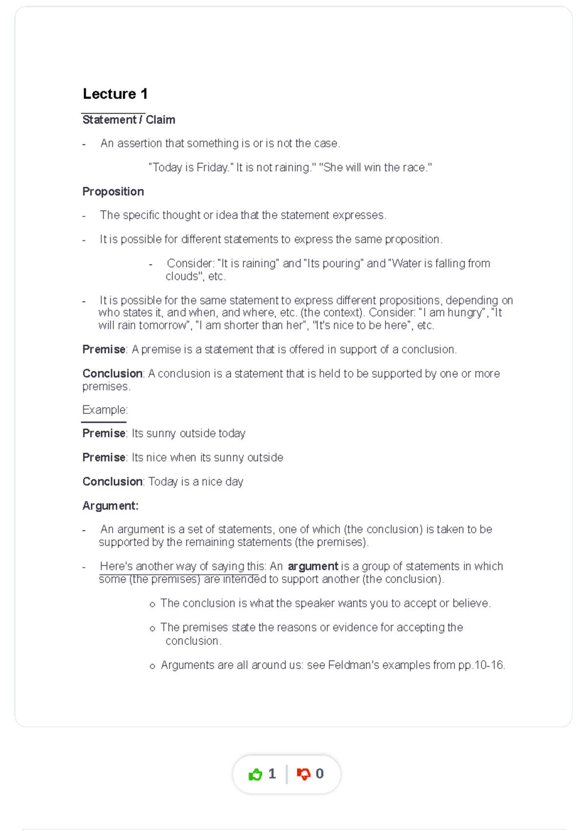 Ssh105-final-exam-review compress - Lecture 1 Statement / Claim An assertion that something is ...