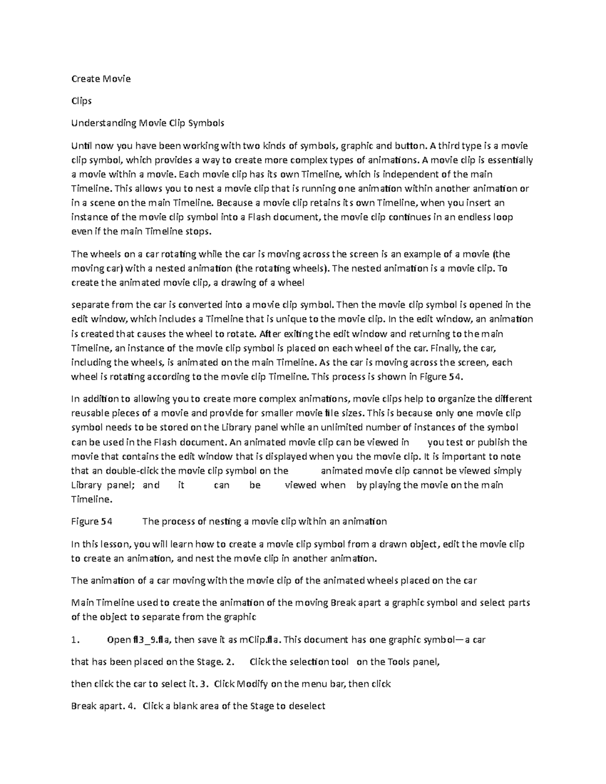 Document - Photoshop tutorial notes - Create Movie Clips Understanding ...