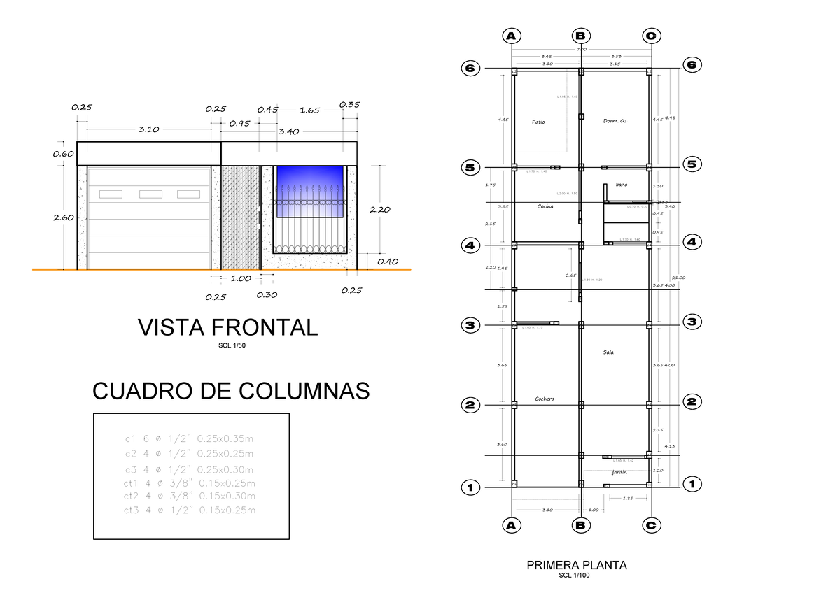 Avanc Replanteo - Patio Cochera Cocina A B C A B C Sala ####### 7 ...