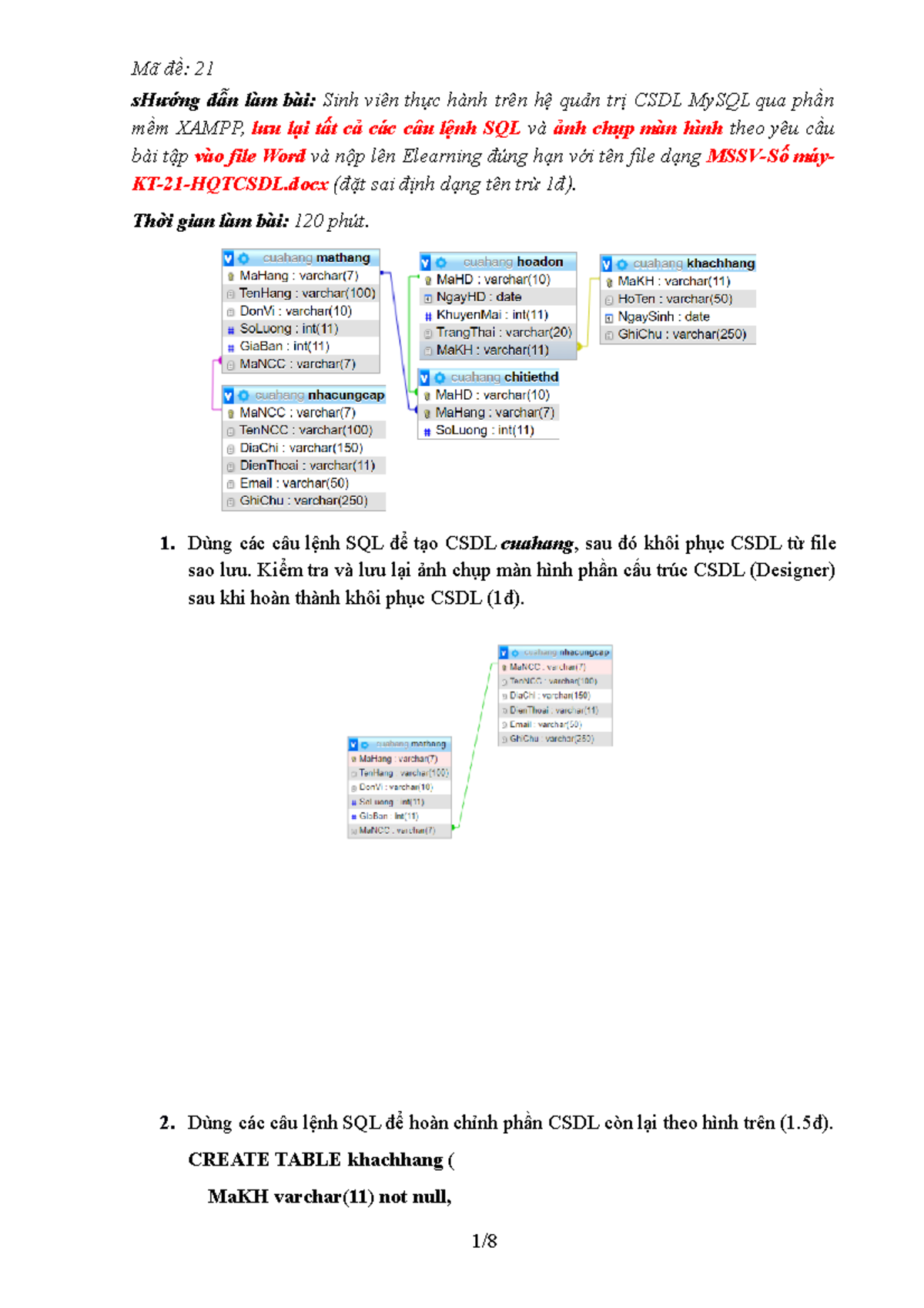 2100046 19 KT 21 Hqtcsdl - sHướng dẫn làm bài: Sinh viên thực hành trên ...