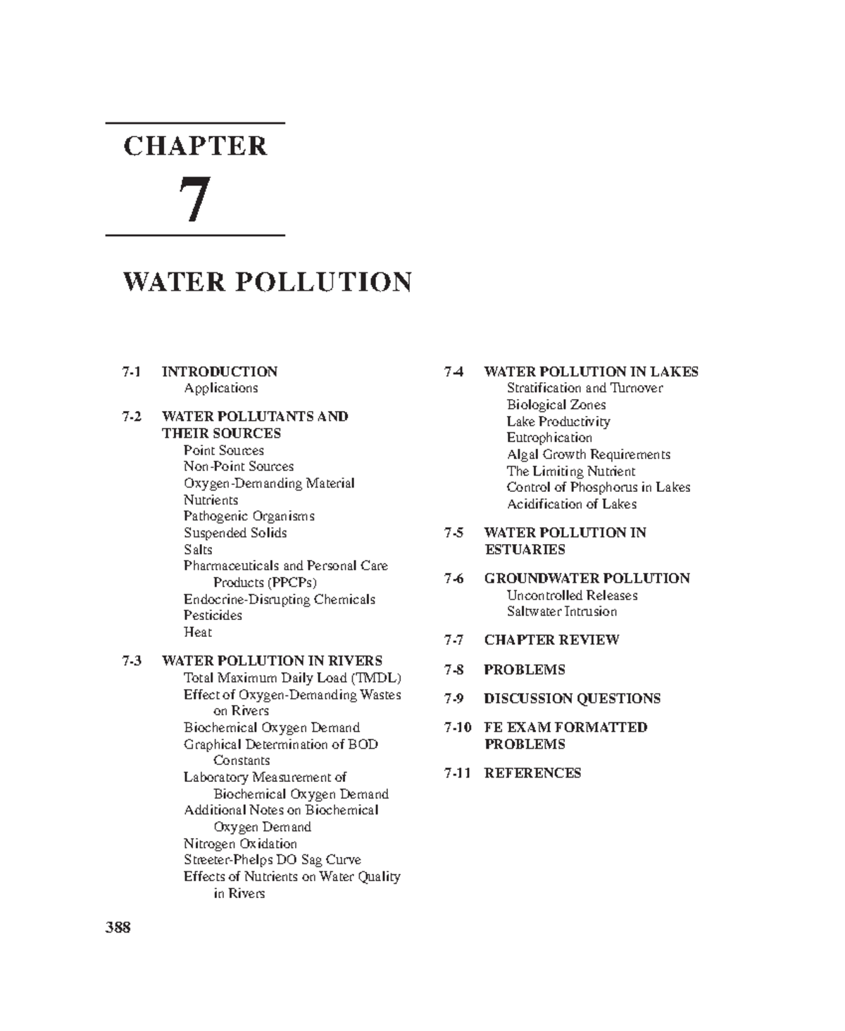 Chapter 7 Introduction to Environmental Engineering - 388 WATER ...