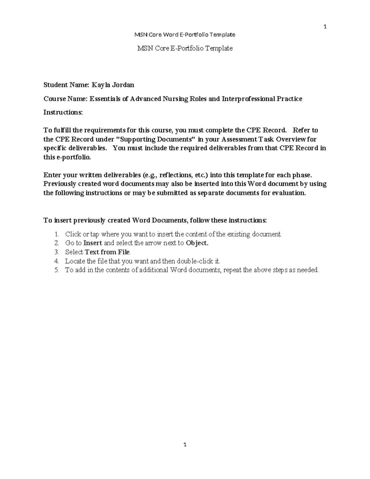 E-Portfolio D025 CAM1 - E-Portfolio complete - MSN Core Word E ...