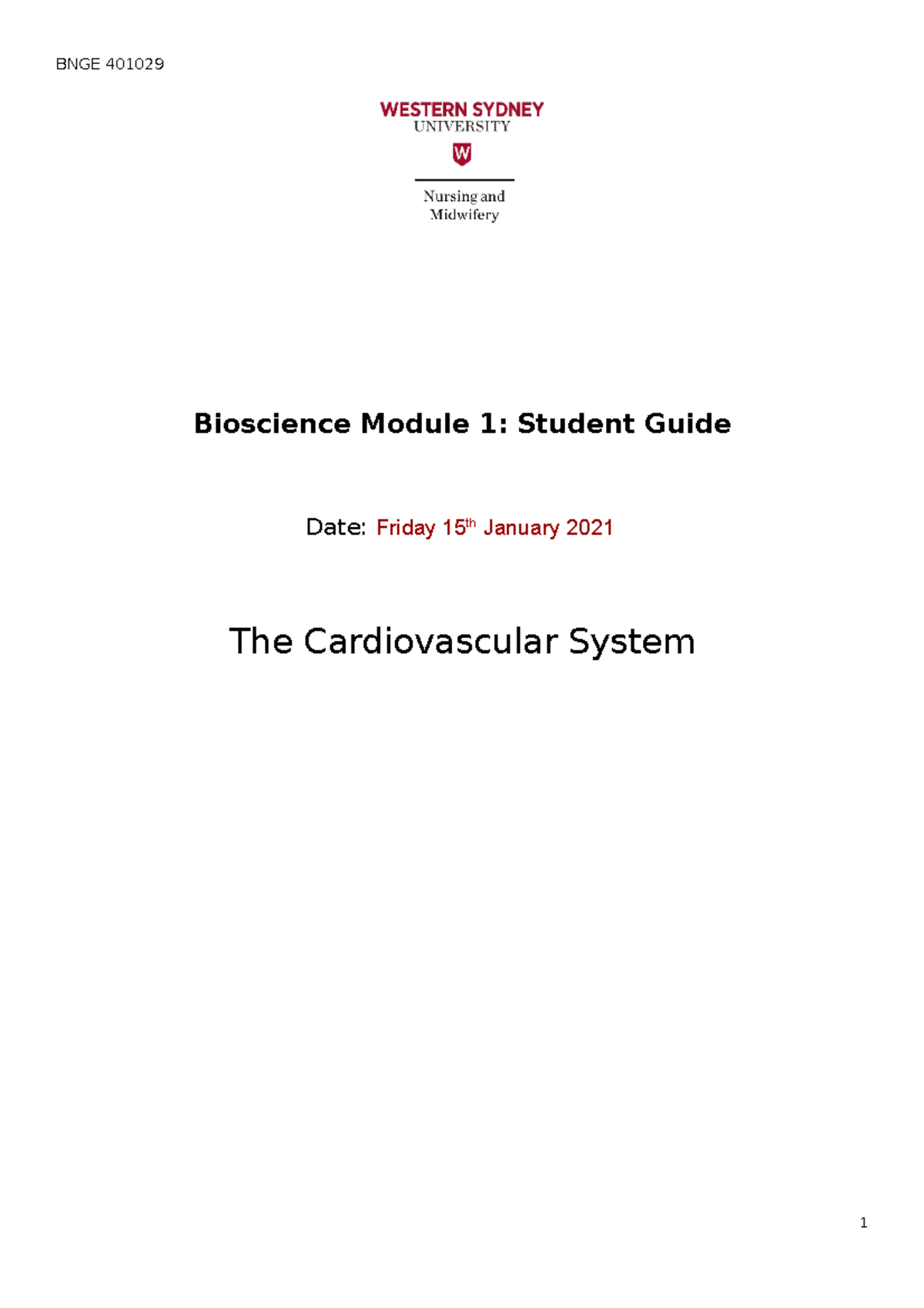 Bioscience Module 1 - Student Guide(1) - Bioscience Module 1: Student ...