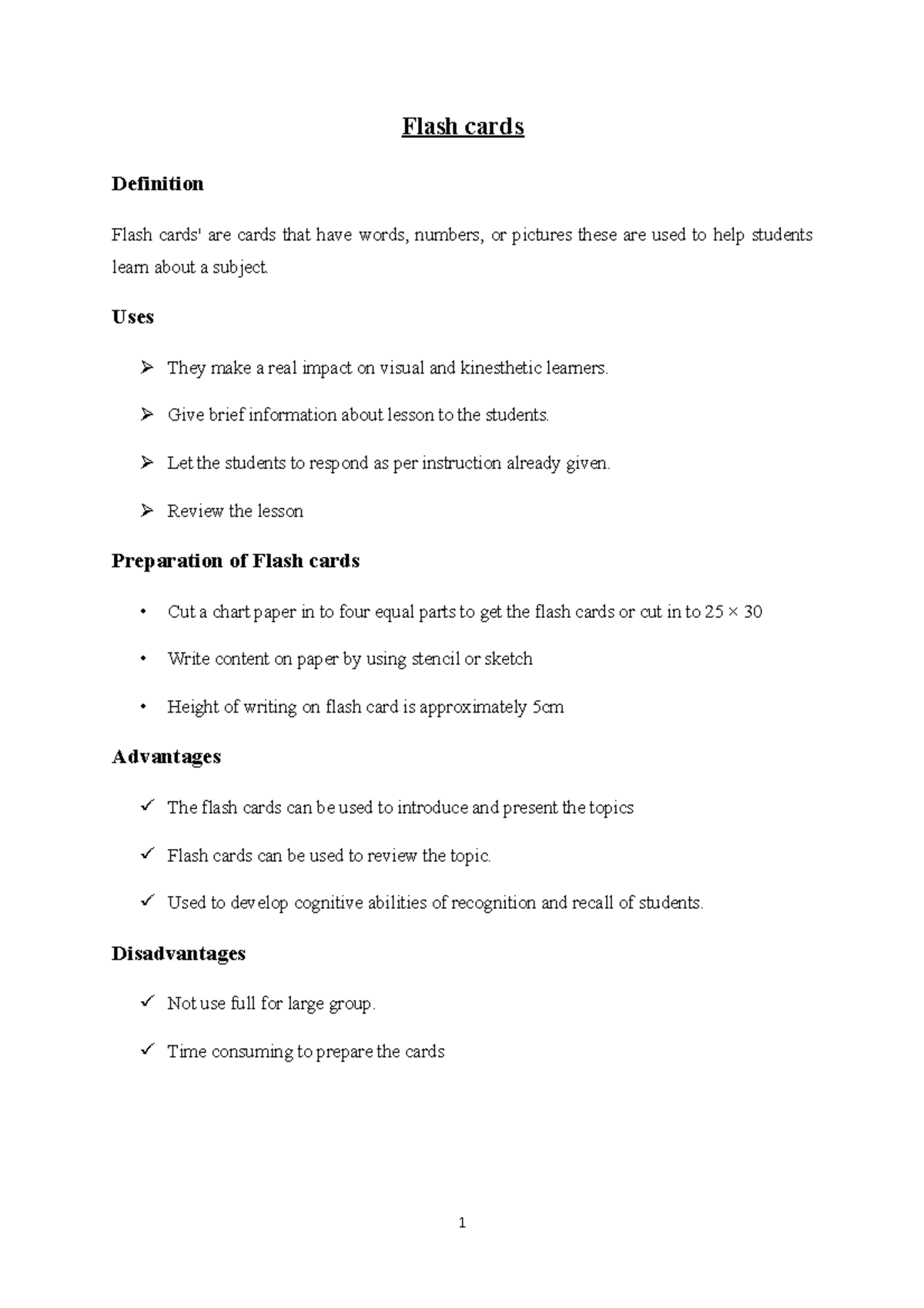 Flash cards - Flash cards Definition Flash cards' are cards that have ...