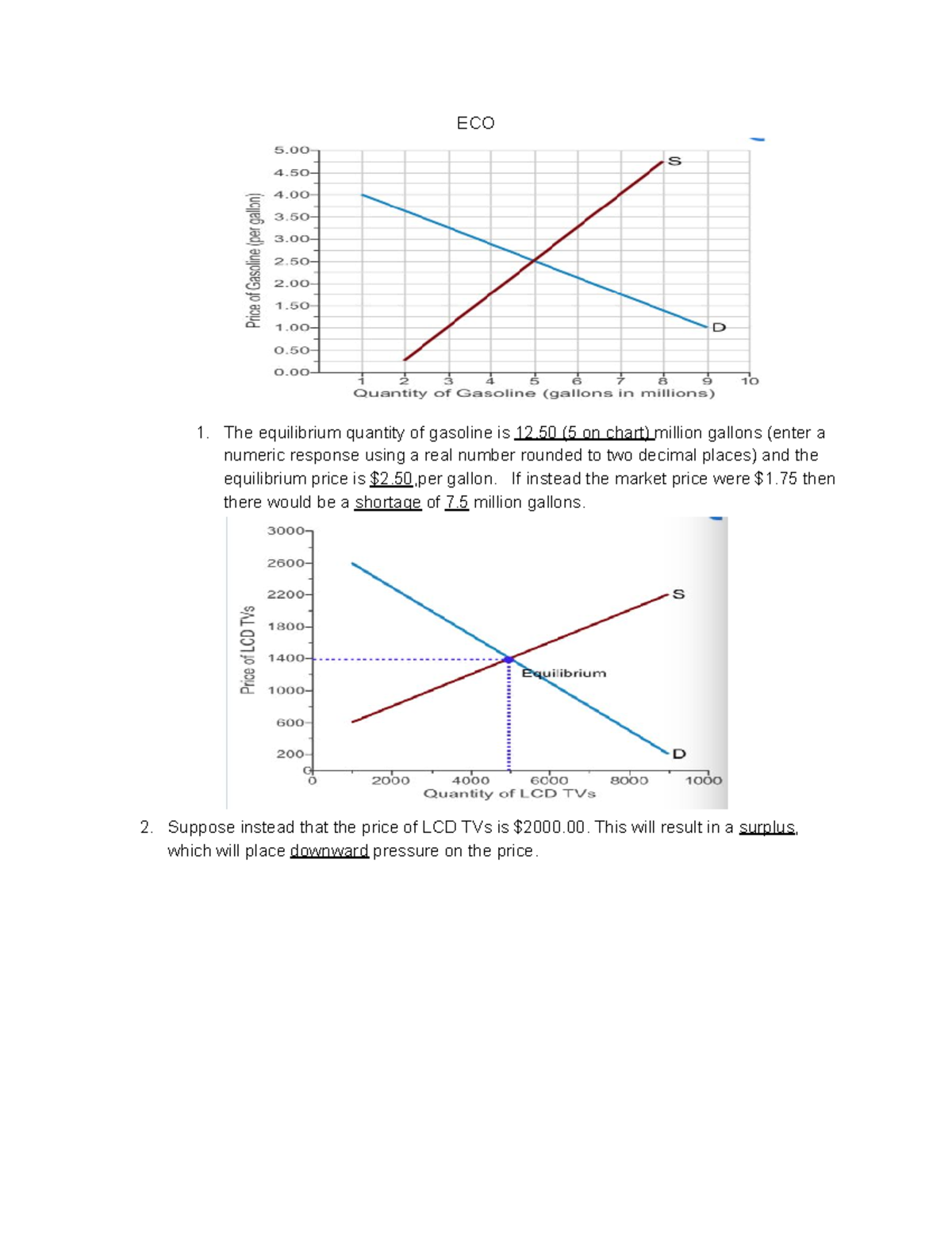 ECO Chapter 3.pdf - Flashcards - ECO The equilibrium quantity of gasoline is 12 (5 on chart ...