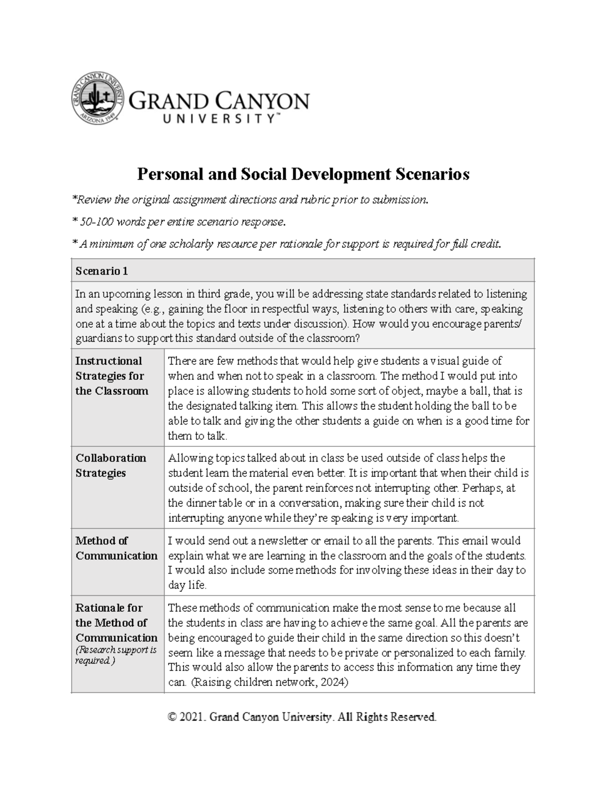 2Personal and Social Development Scenarios 2 - Personal and Social ...