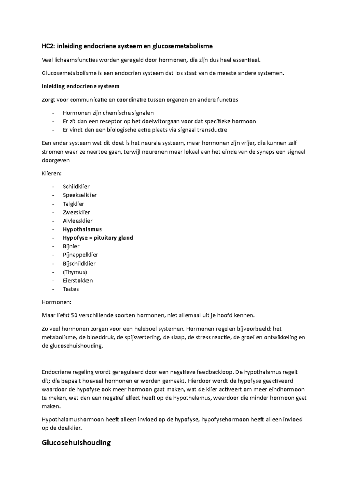HC2 Farmacologie en fysiologie - HC2: inleiding endocriene systeem en ...