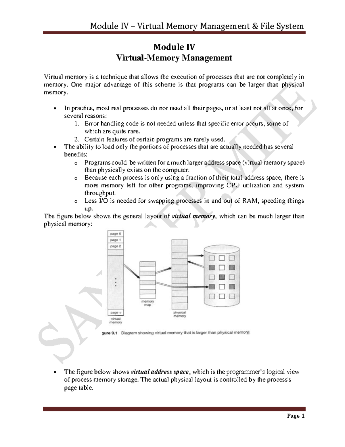 Module IV - study material - Module IV Virtual-Memory Management ...