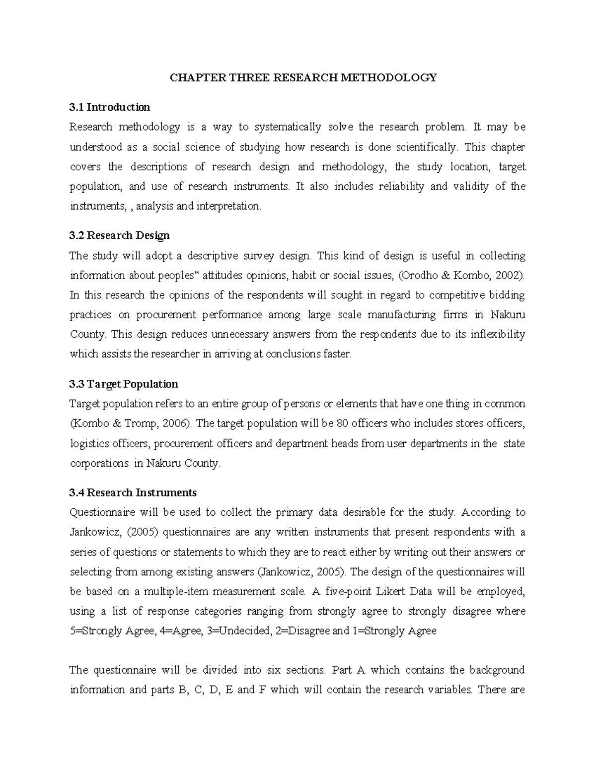 Chapter Three Research Methodology - CHAPTER THREE RESEARCH METHODOLOGY ...