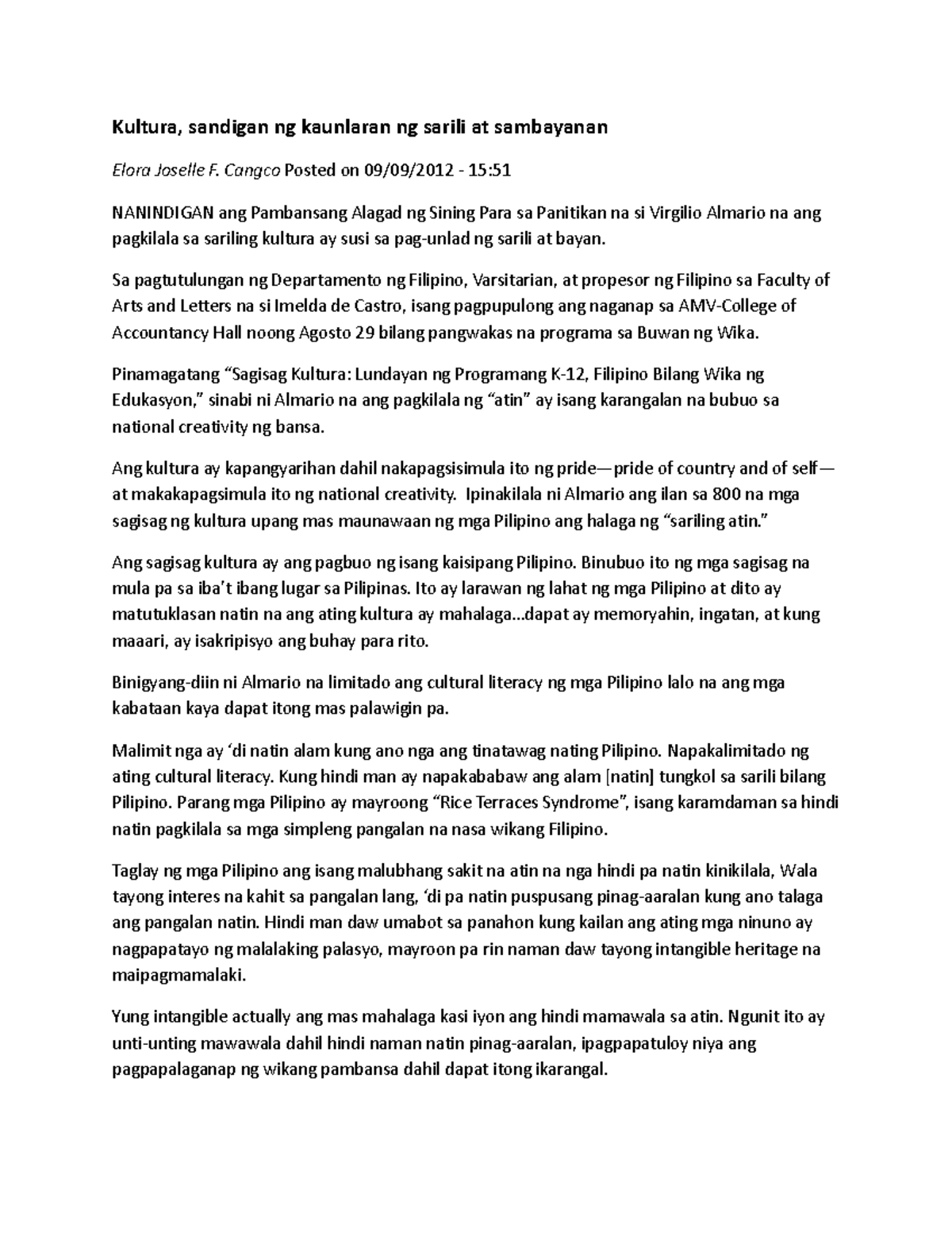 299154556- Alden-docx - Kultura, sandigan ng kaunlaran ng sarili at ...