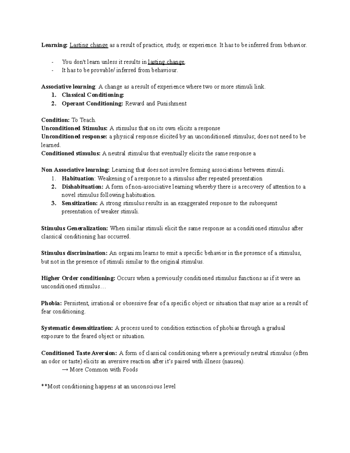 PS101 Notes - Psychology Around Us- Chapter 6: Learning - Learning ...