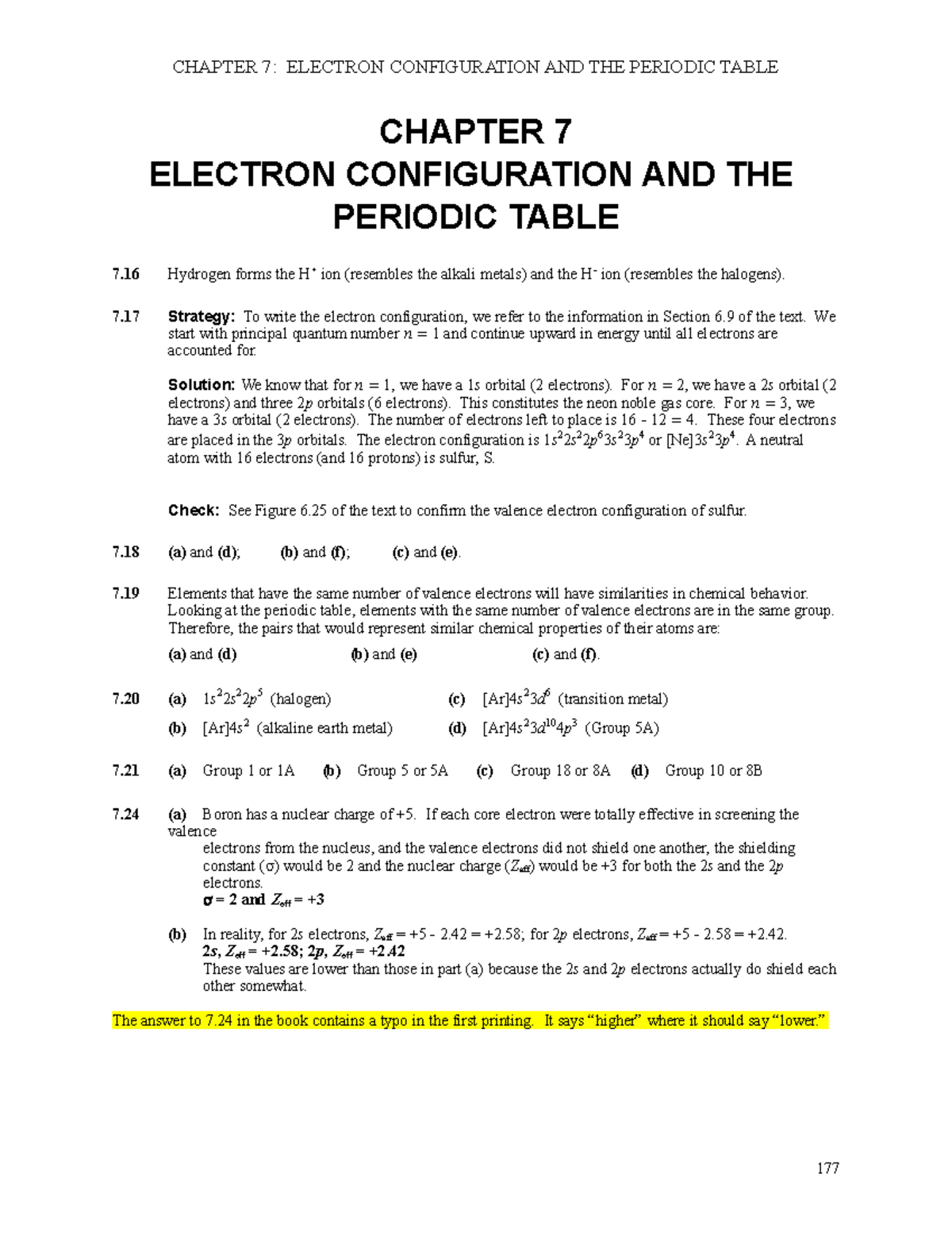 ISM Chapter 07 - Dhdhdh - CHAPTER 7 ELECTRON CONFIGURATION AND THE ...