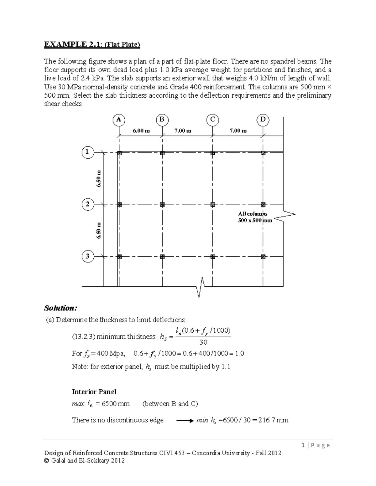Tutorial 3-Two-Way Slabs Preliminary Shear Checks - 1 | P a g e Design ...