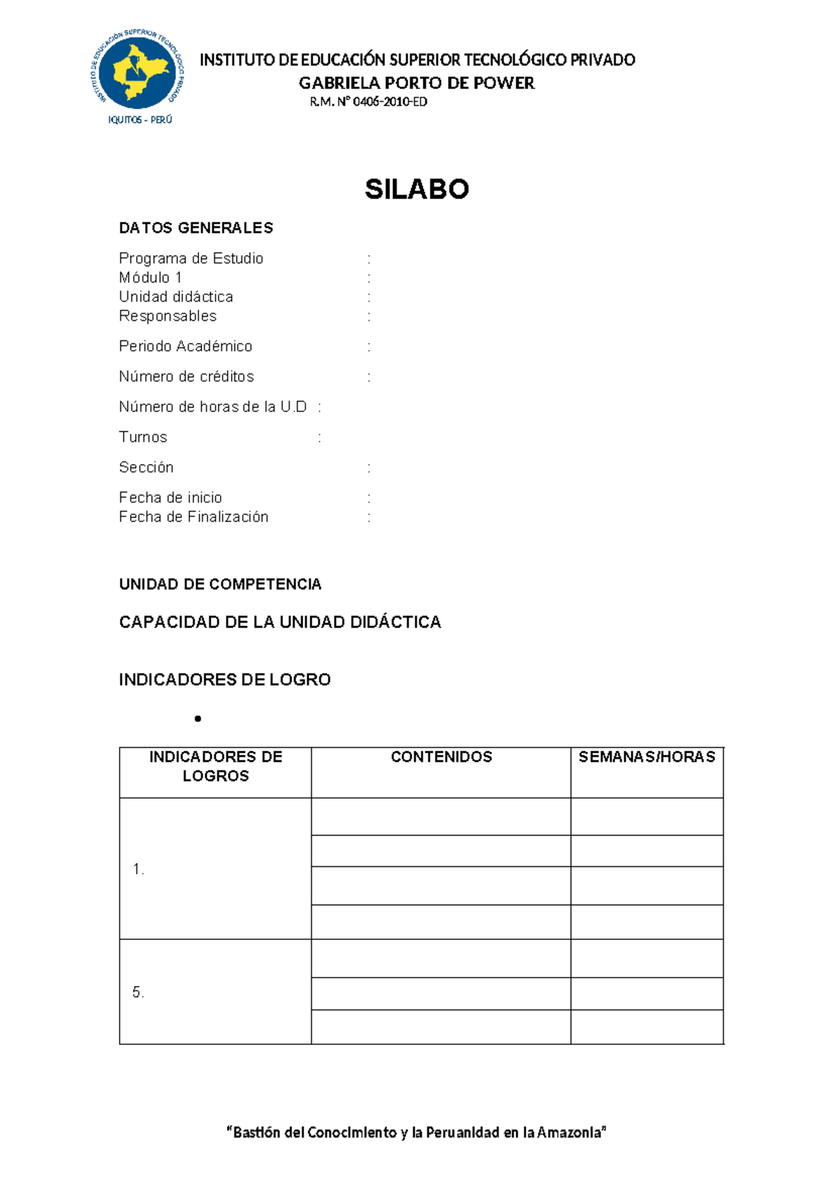 Esquema Silabus 2024 - elaboracion de sialbus - IQUITOS - PERÚ ...