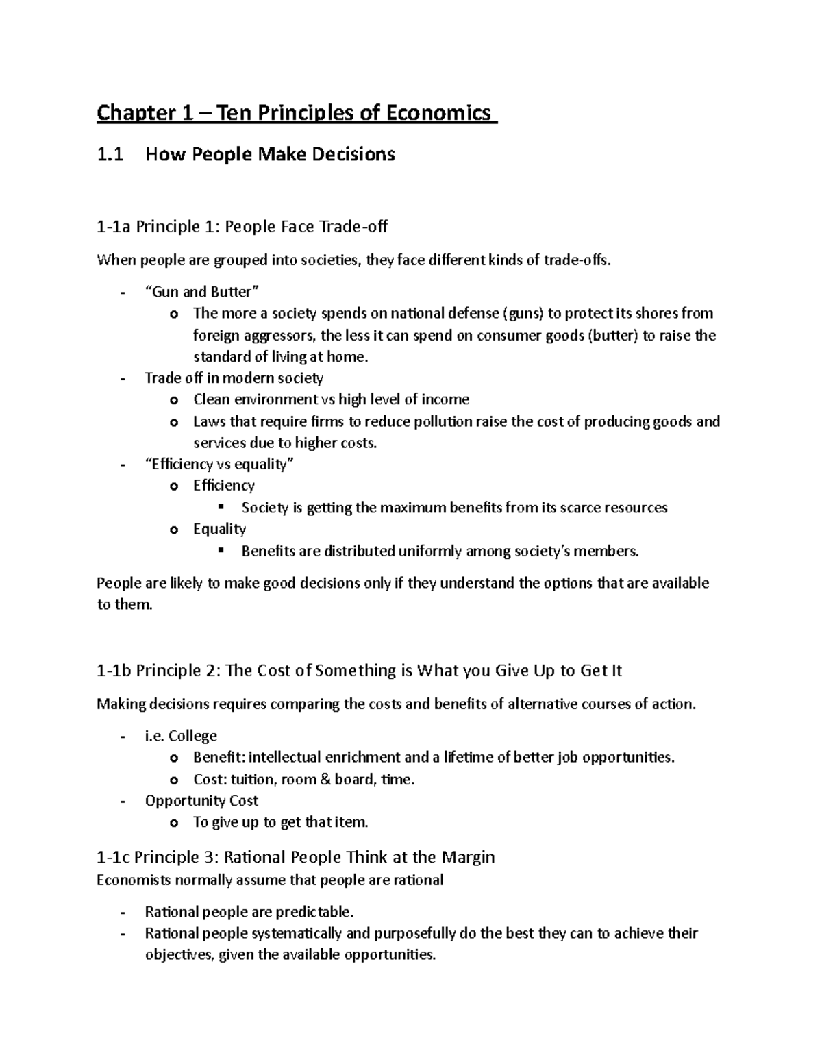 Chapter 1 Ten Principles of Economics - Chapter 1 – Ten Principles of ...
