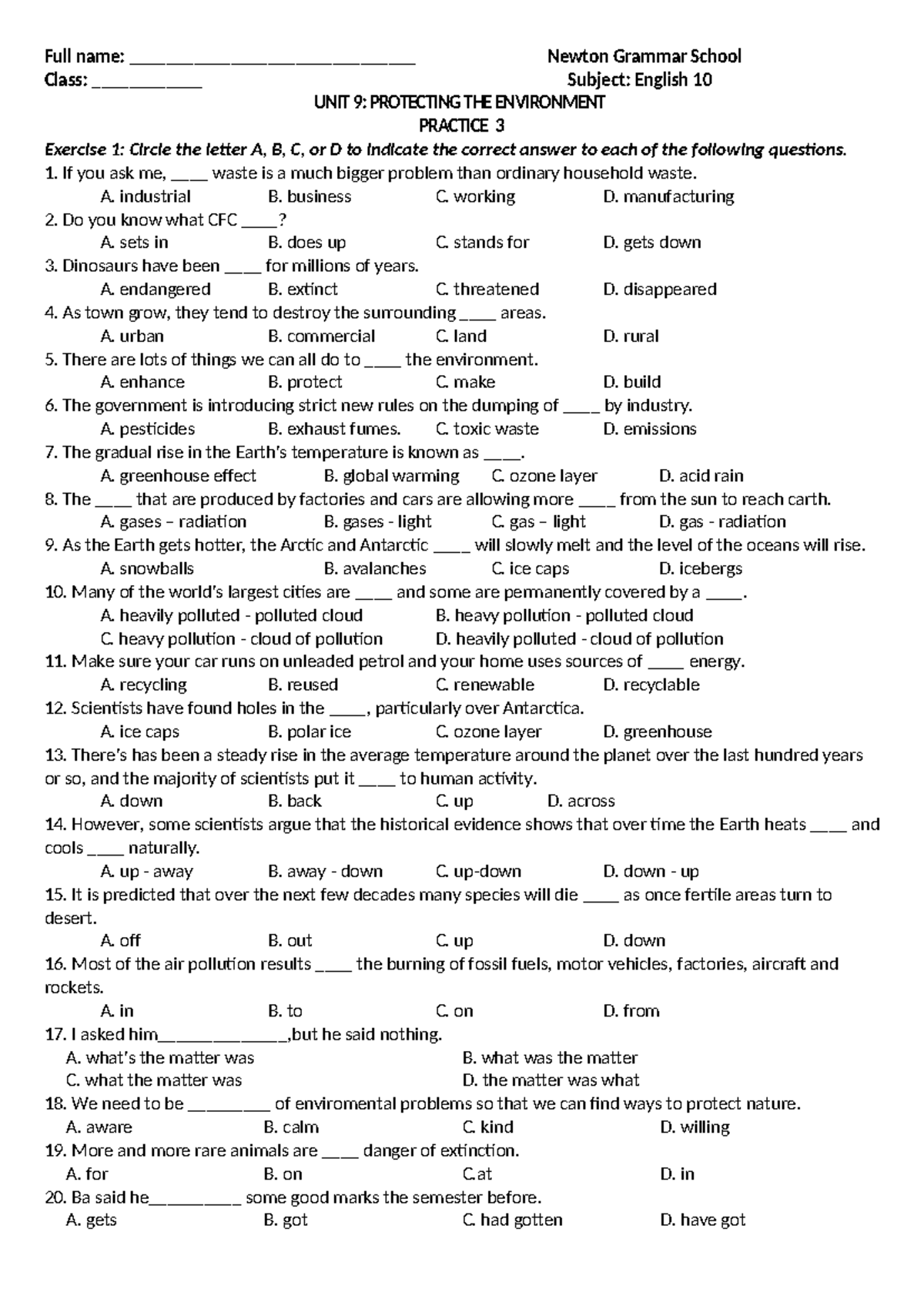 G10 Unit 9 PT 3 - G10 Unit 9 PT 3 - Full name ...