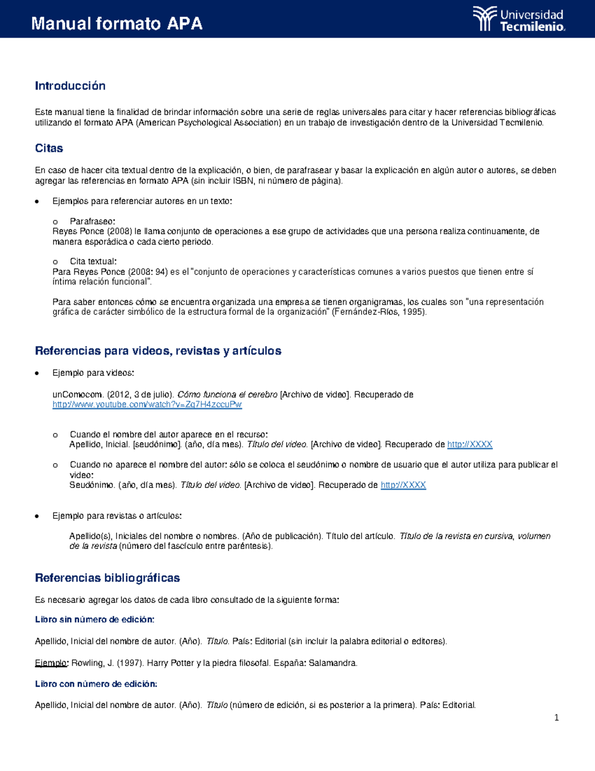 Manual-formato-APA-1 - 1 Introducción Este manual tiene la finalidad de ...