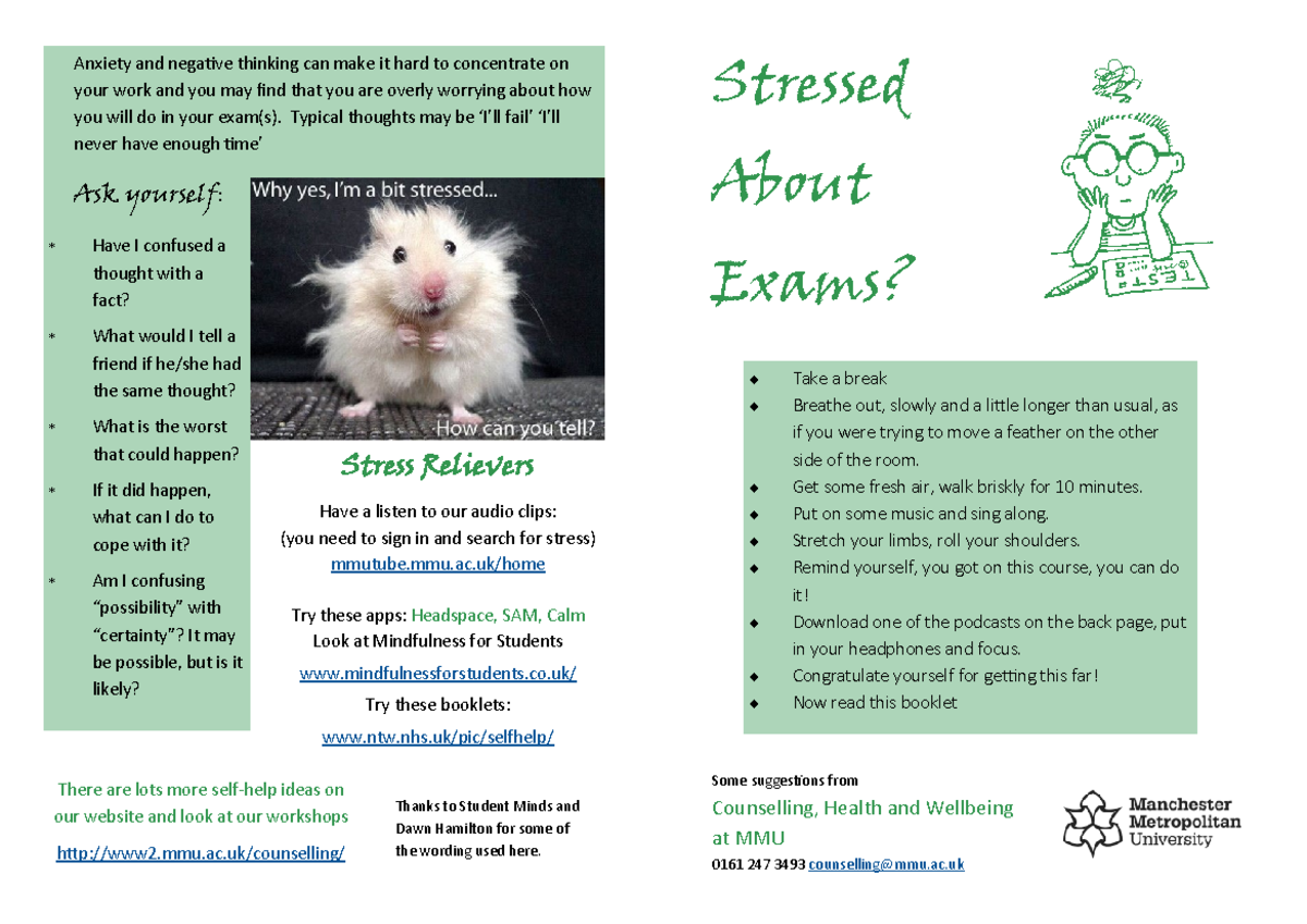Exam-stress-leaflet - In NSW Year 12 HSC Exams start mid-October. For ...