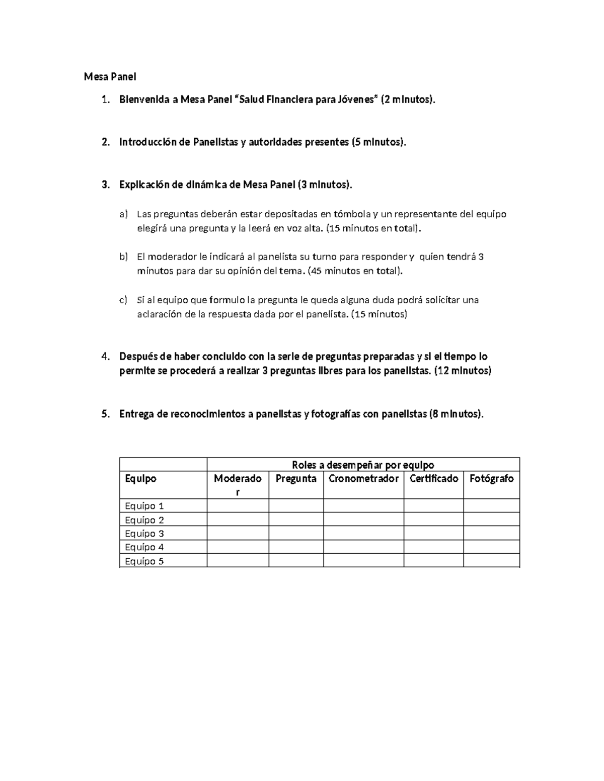 Propuesta de tema de mesa panel - Mesa Panel 1. Bienvenida a Mesa Panel ...