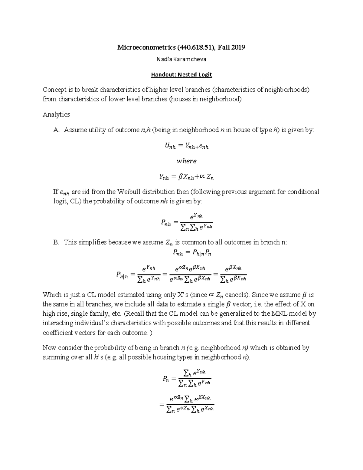 Nested Logit Lecture Notes 12 Warning Tt Undefined Function 32 Microeconometrics 440618 2643