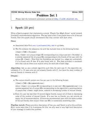 HW3 2020 CS246 Solutions - CS246: Mining Massive Data Sets Winter 2020 ...