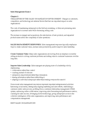 Sales Final - Module 9: 1. Differentiate the key components of ...