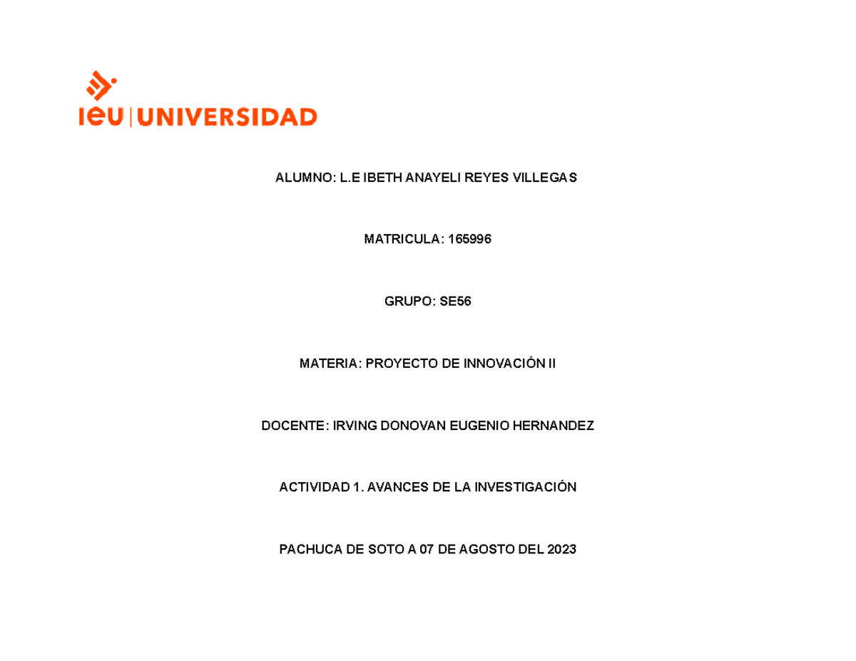 Tarea 1 - PRIMERA ACTIVIDAD - ALUMNO: L IBETH ANAYELI REYES VILLEGAS ...