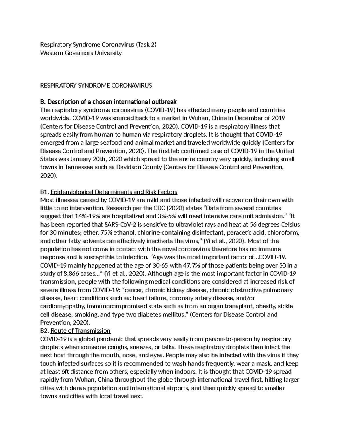 C228 Task2 Respiratory Syndrome Coronavirus - Respiratory Syndrome ...