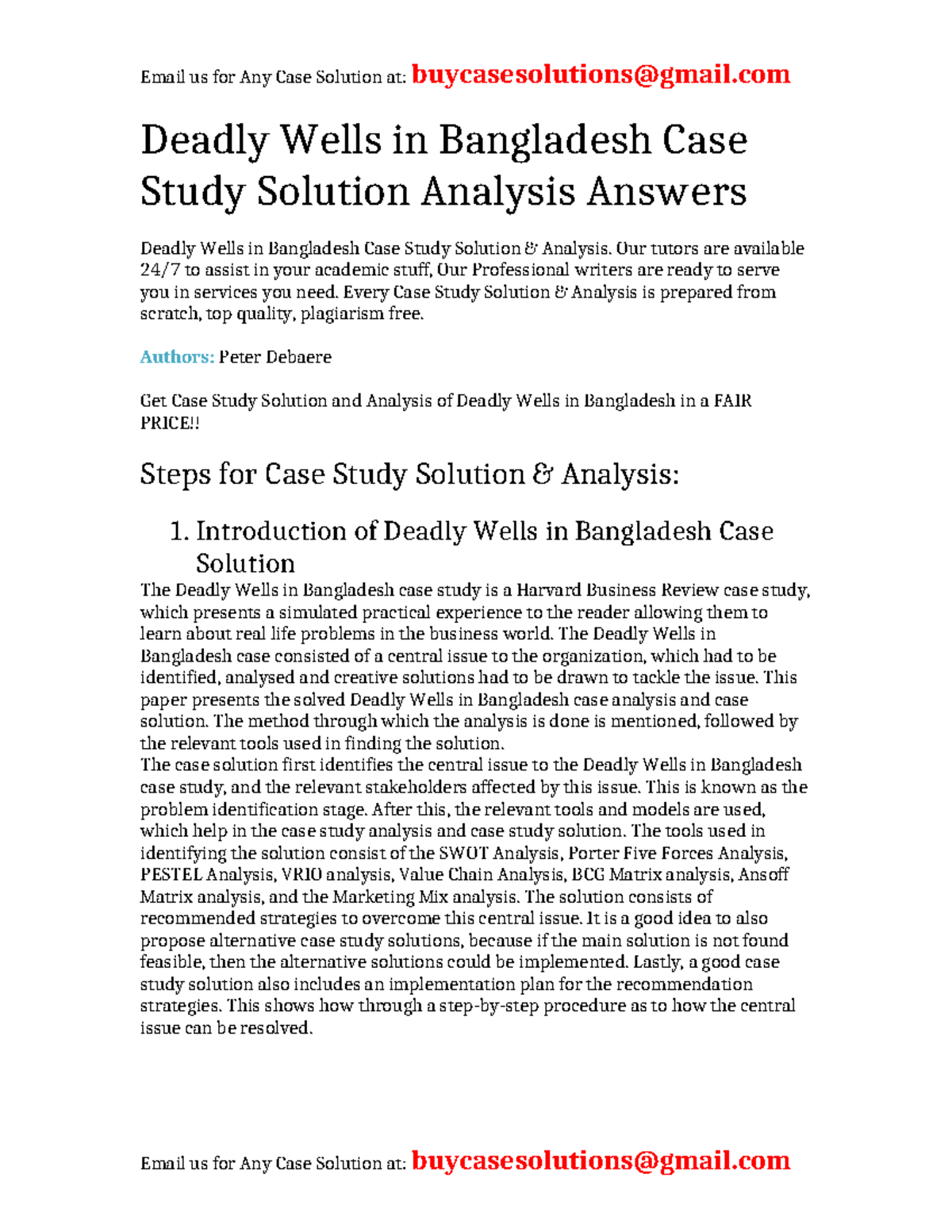 Case Solution Deadly Wells in Bangladesh - Deadly Wells in Bangladesh Case Study Solution ...