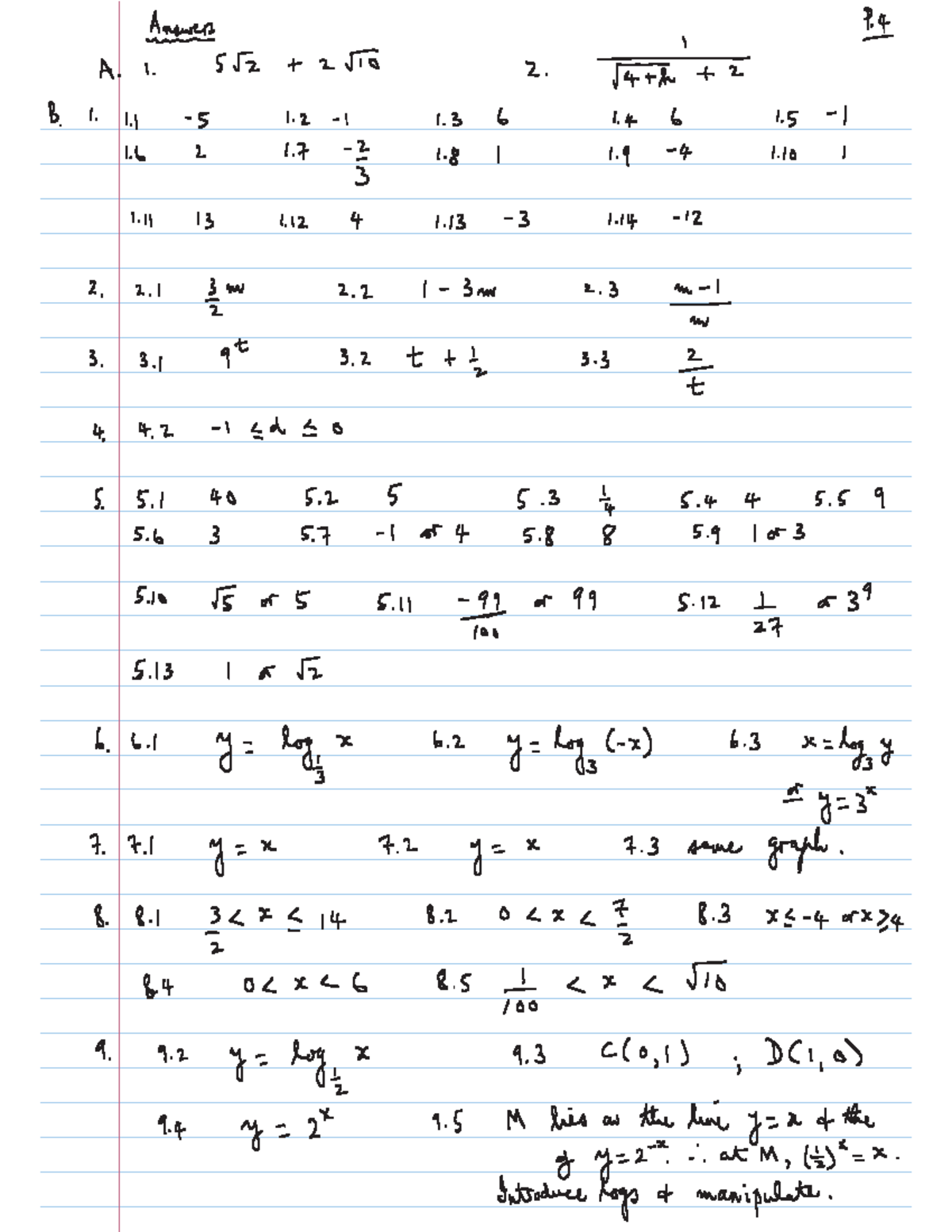 Math130w1 2023 Tutorial 2 Logs Answers Math130 Studocu