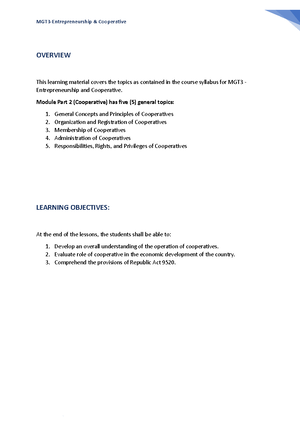 Cooperative-Lesson 5 - LESSON 5 RESPONSIBILITIES, RIGHTS, AND ...