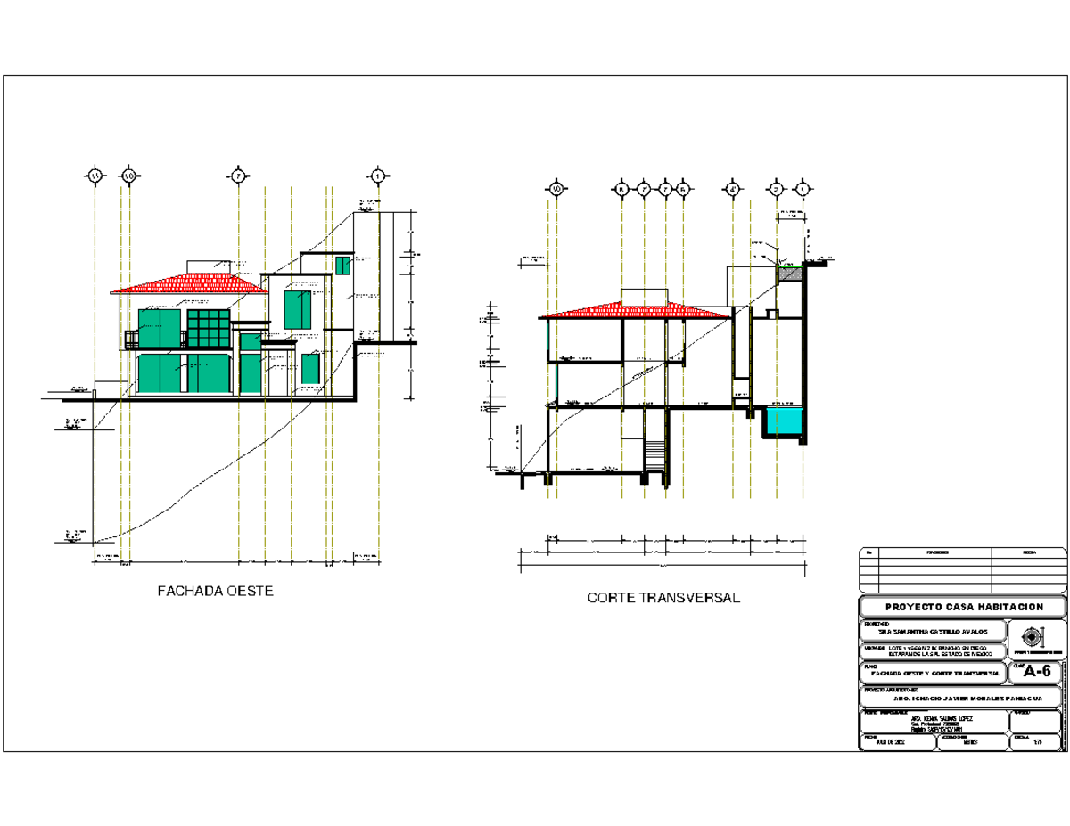 Fachada Oeste Y Corte EJ 10 Samantha Castillo-Modelo - FACHADA OESTE N +108. N +100. N +111. N ...
