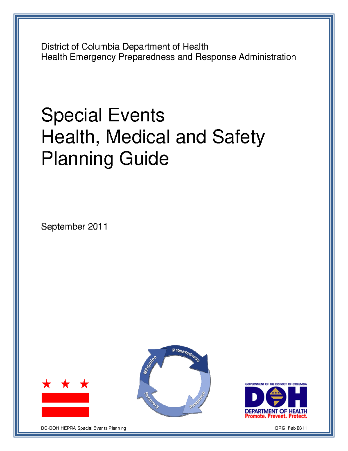 Guide Special Events Health Medical And Safety Planning Guide - DC-DOH ...