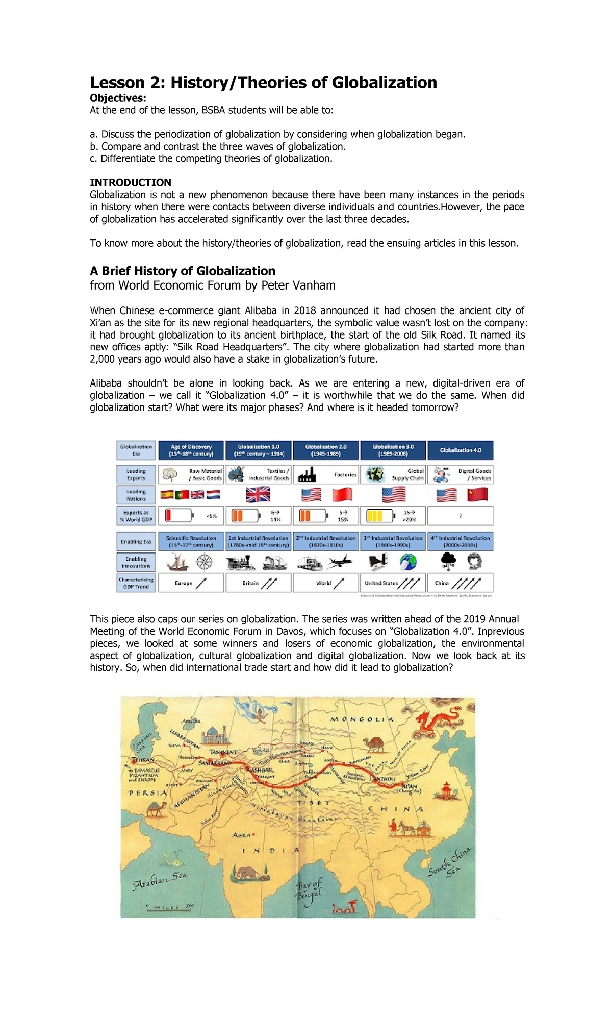 Lesspn 2 History and Theories of Globalization - Lesson 2: History ...