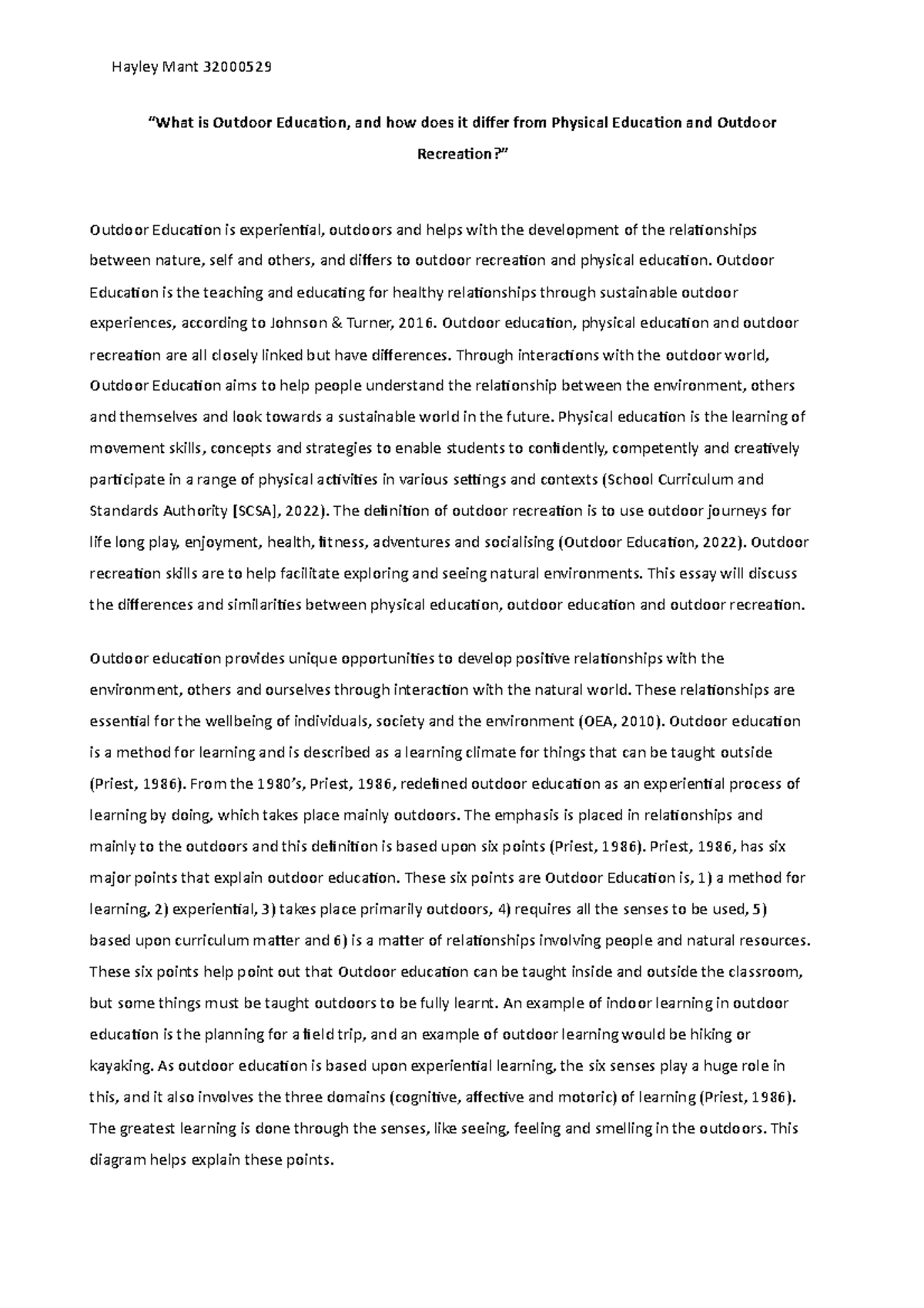 Outdoor Ed Essay - “What is Outdoor Education, and how does it differ ...