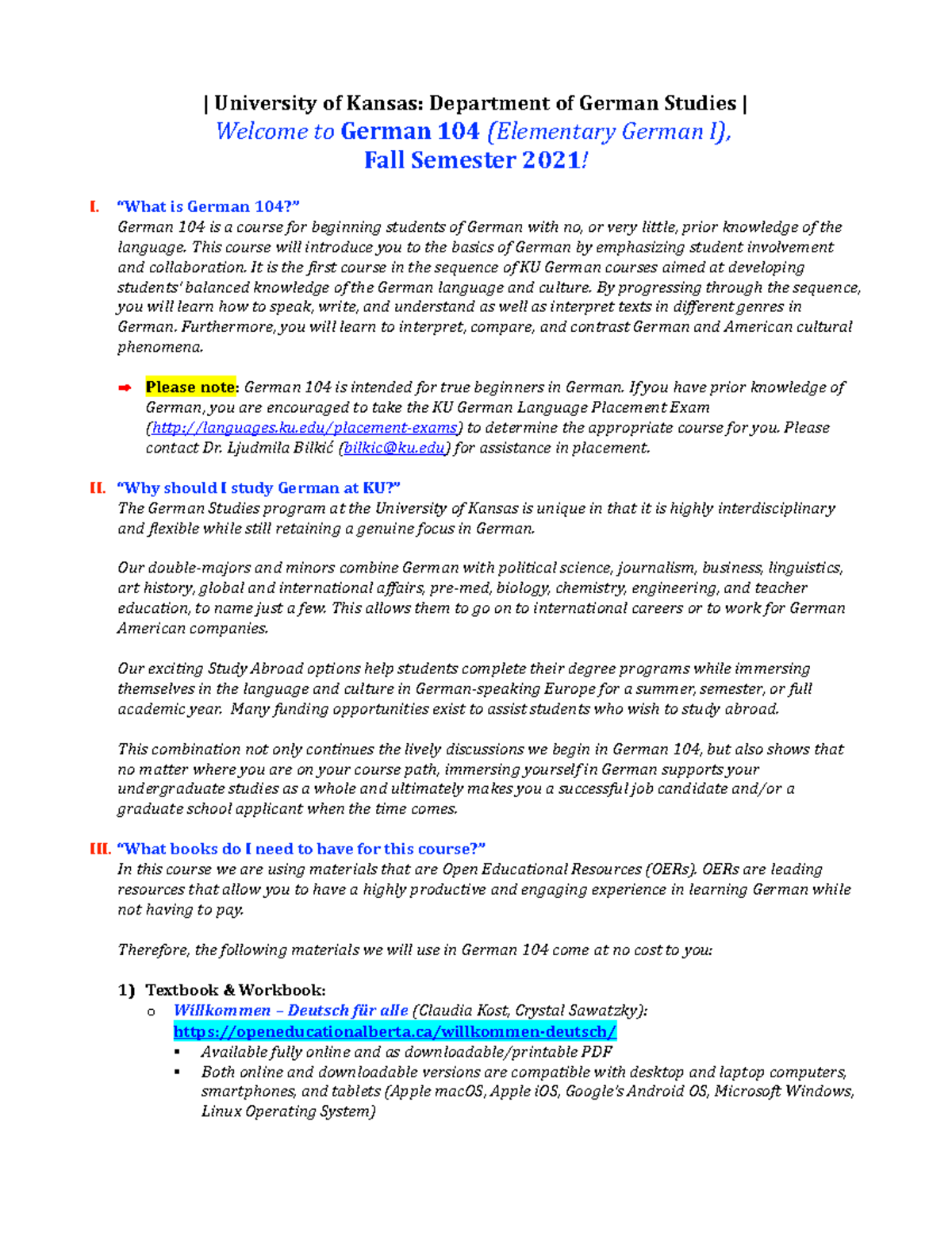 GERM Syllabus boo boo - | University of Kansas: Department of German ...