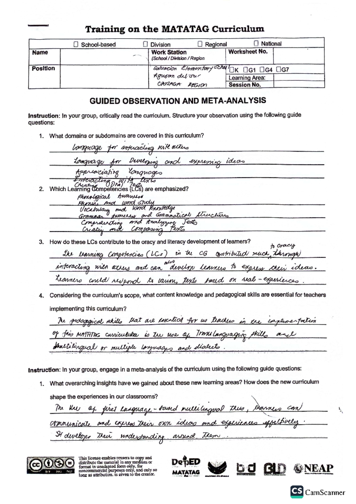 Action Plan for Matatag Curriculum. - Training on the MATATAG ...