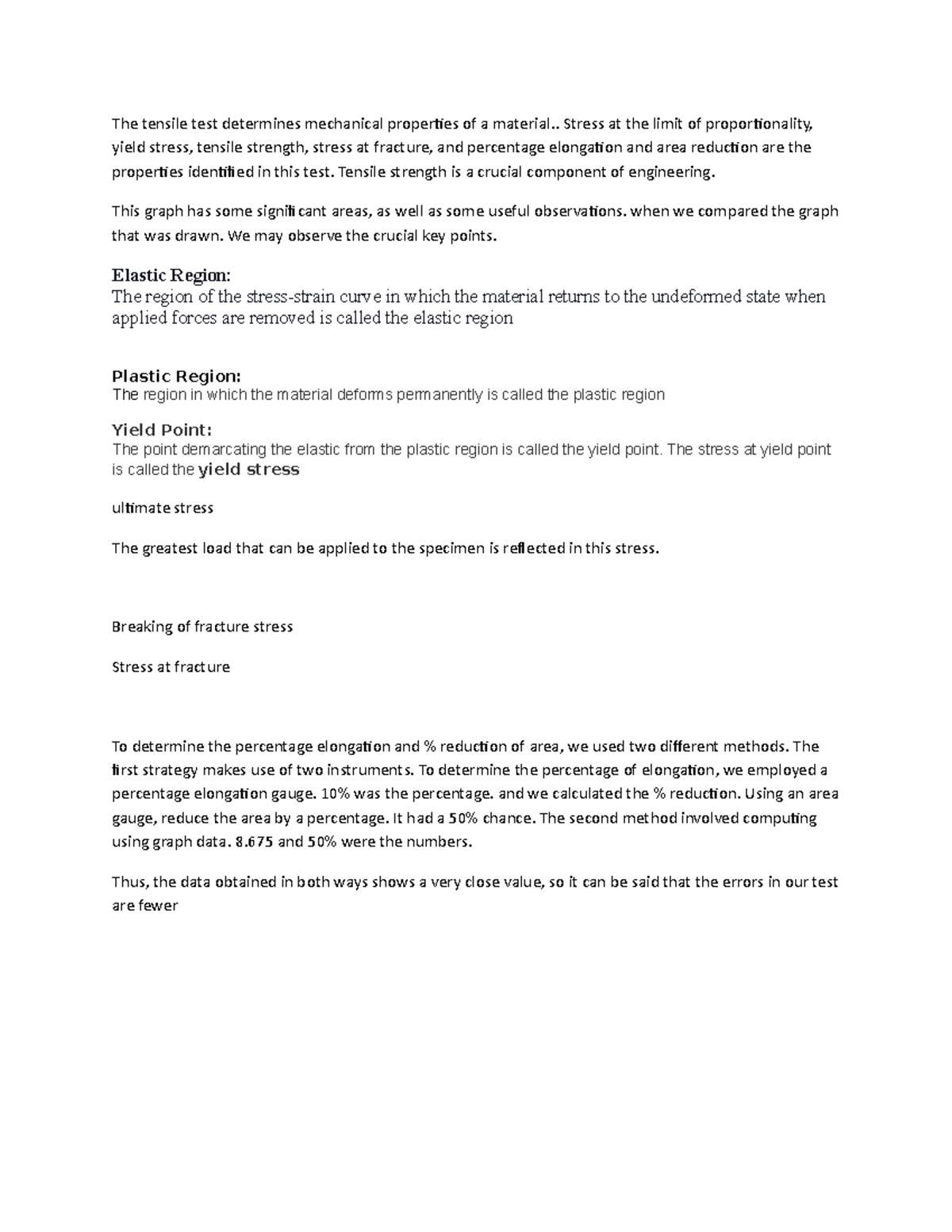 New disscussion - wtf - The tensile test determines mechanical ...