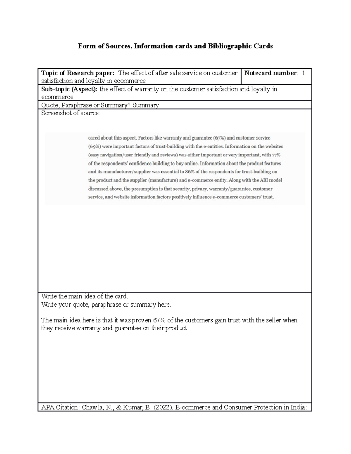7. (form) Template of Sources Note Cards - Form of Sources, Information ...