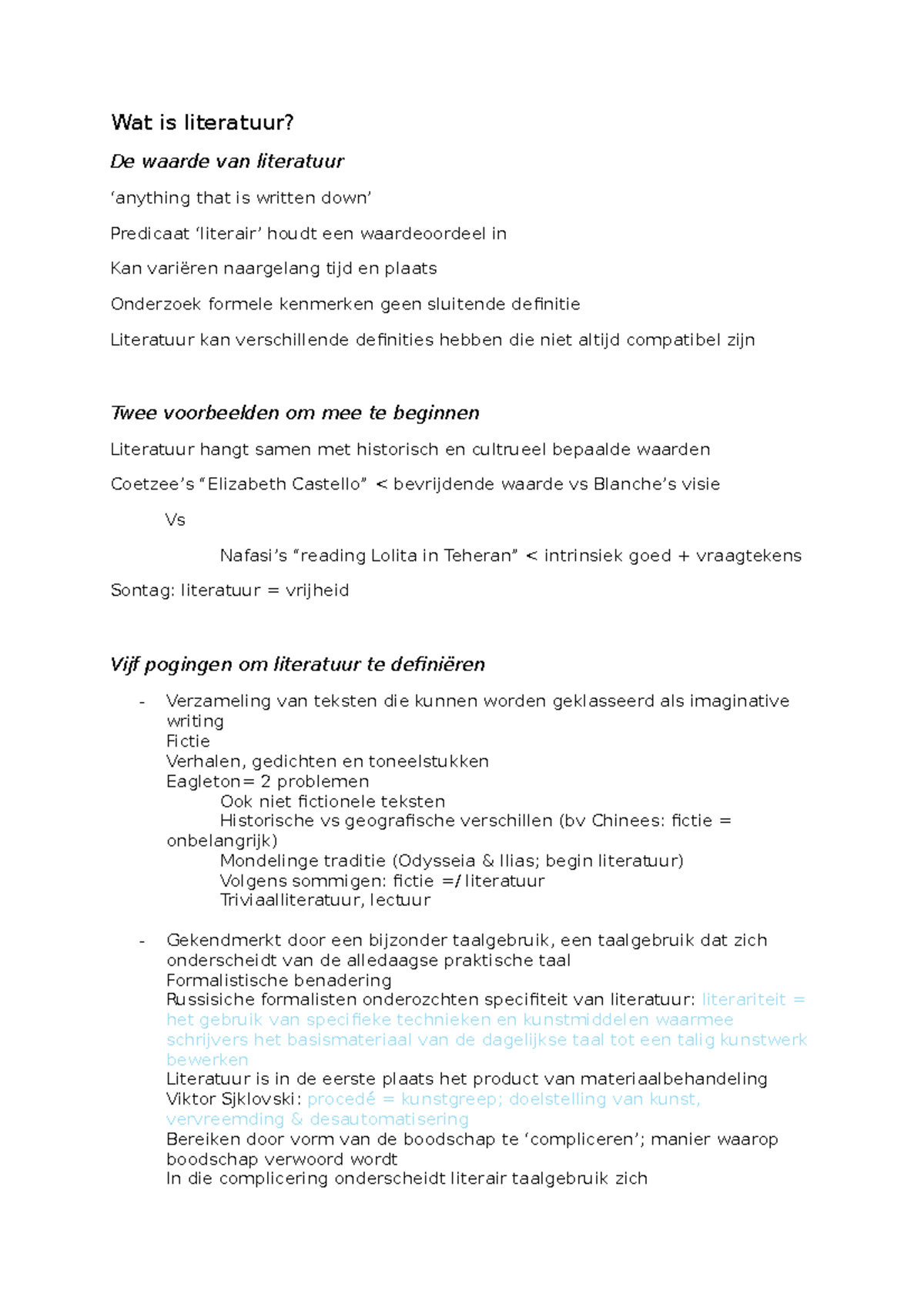 ETC - literatuur - partim letterkunde - Wat is literatuur? De waarde ...