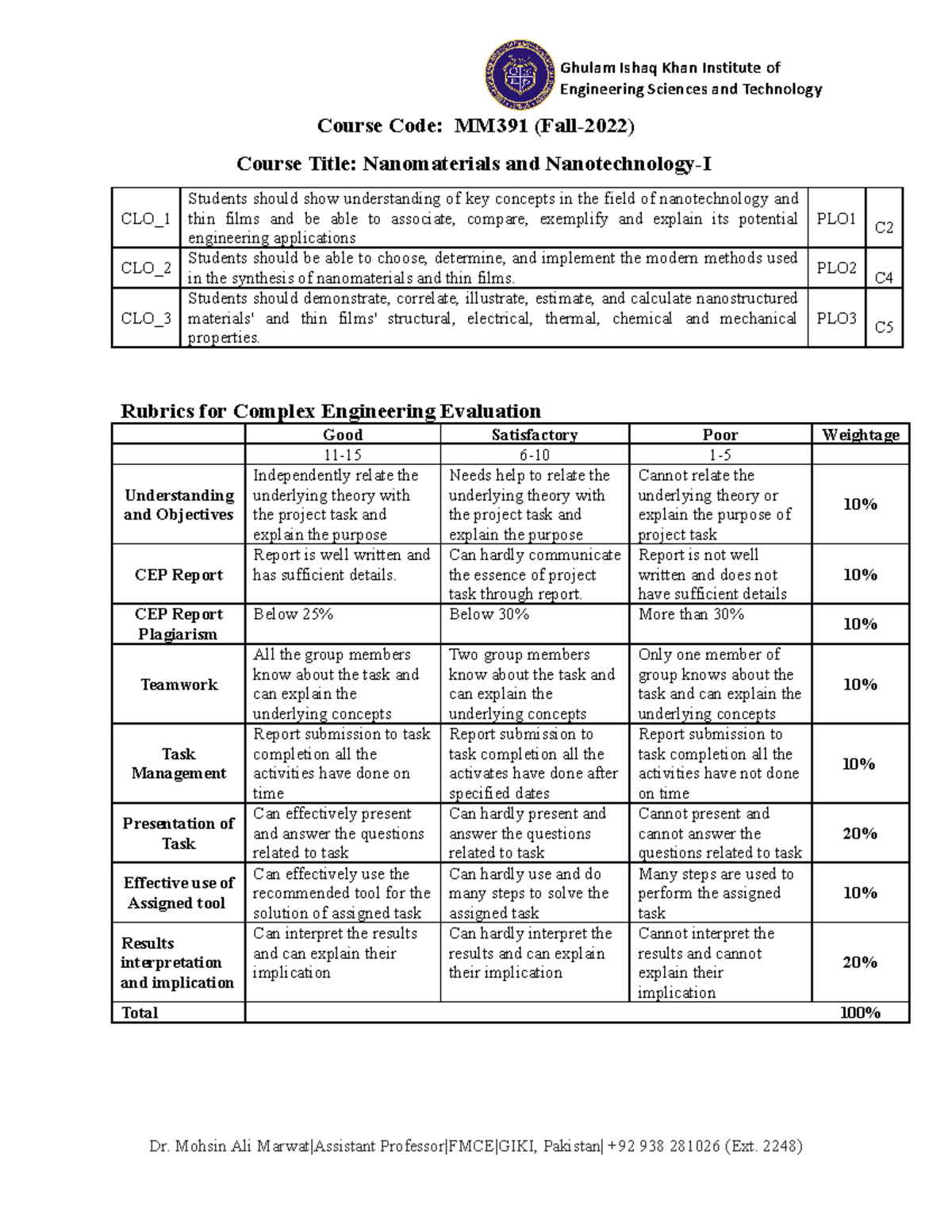 Complex Engineering Problem (CEP) For Students - Engineering Sciences ...