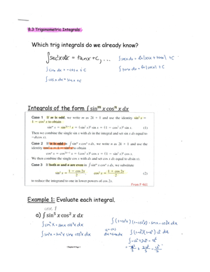 8.6 Notes - Integral Tables and CAS - MATH 2 - LPC - Studocu