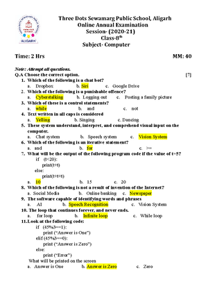 July Wk4 Computer 6 answerkey - Three Dots Sewamarg Public School ...