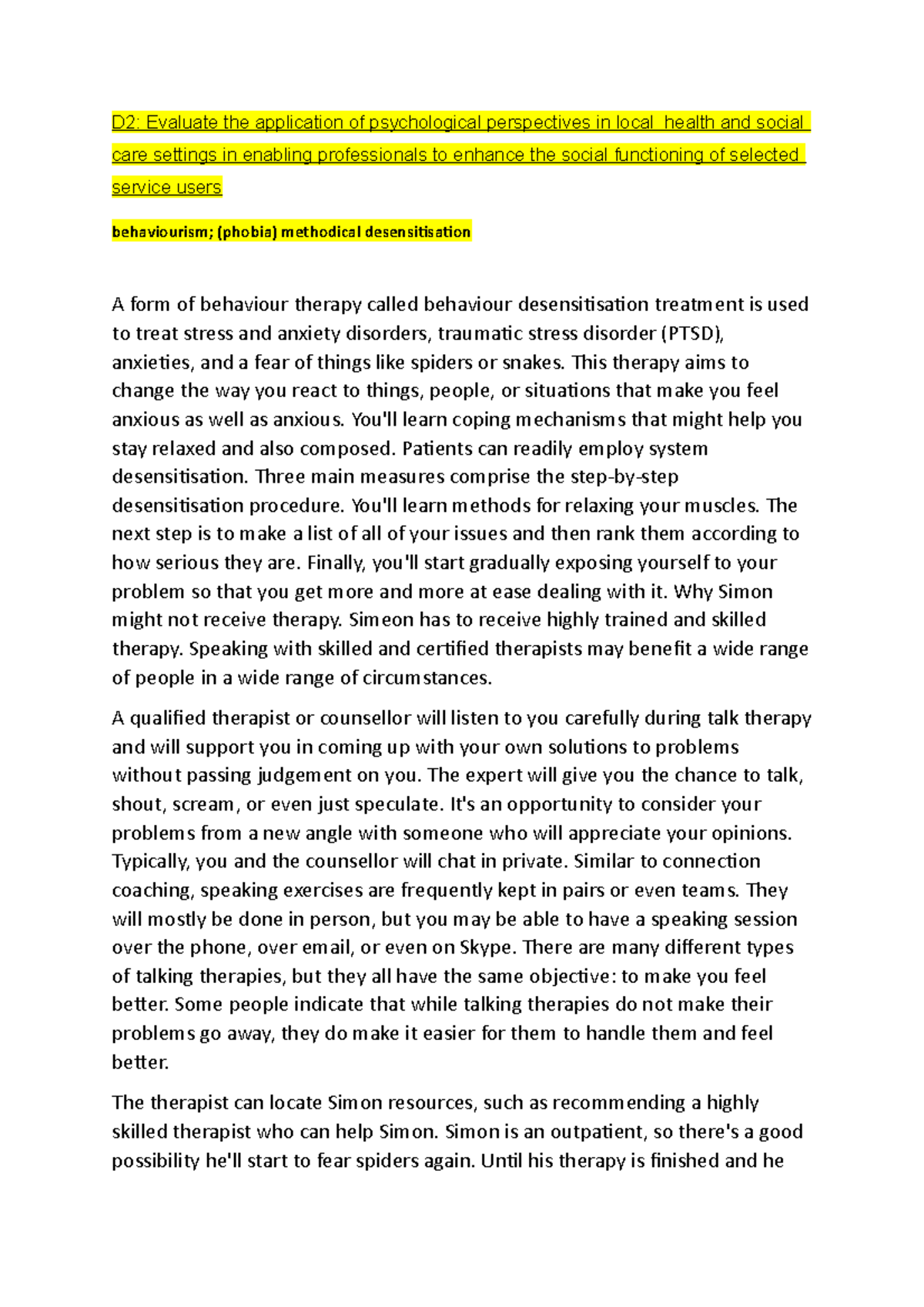 D2 - health and social care unit 10 assignment - D2: Evaluate the ...