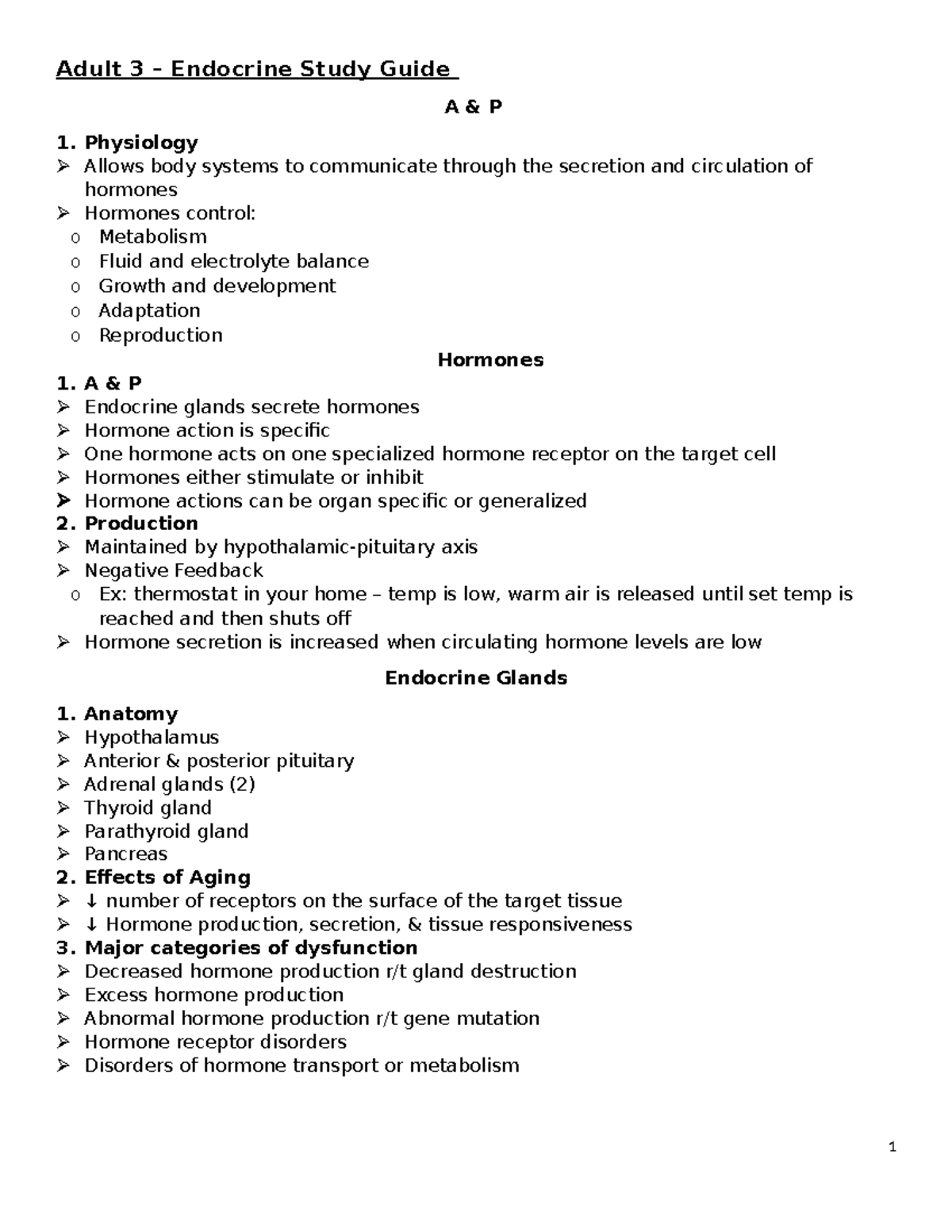Endocrine study guide.docx - Adult 3 – Endocrine Study Guide A & P 1 ...