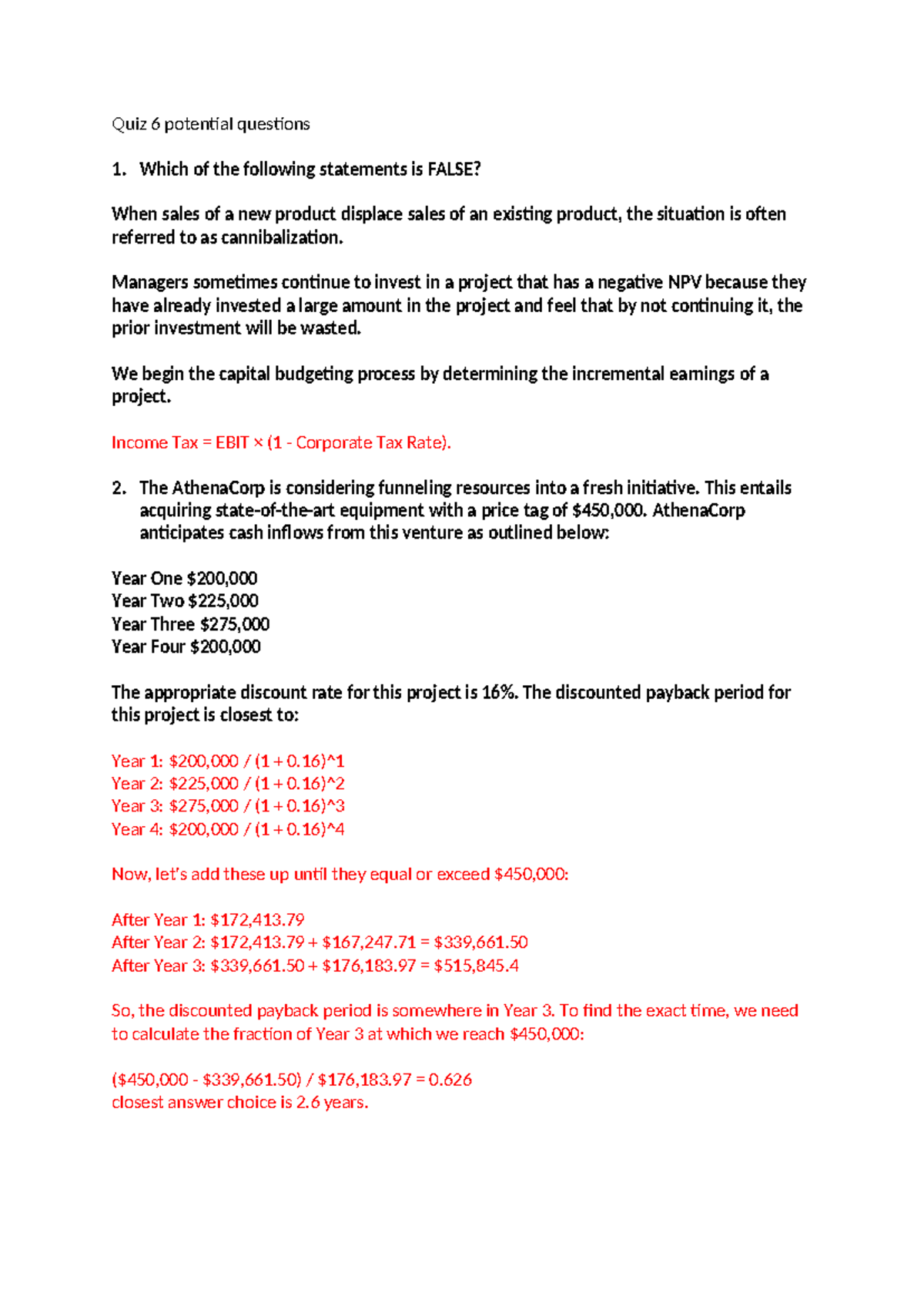 Quiz 6 potential questions - Quiz 6 potential questions 1. Which of the ...