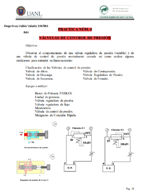 Práctica 5 - Practica 5 Fime potencia fluida - PRACTICA NÚM. 5 VÁLVULA DE DESACELERACIÓN; DE ...