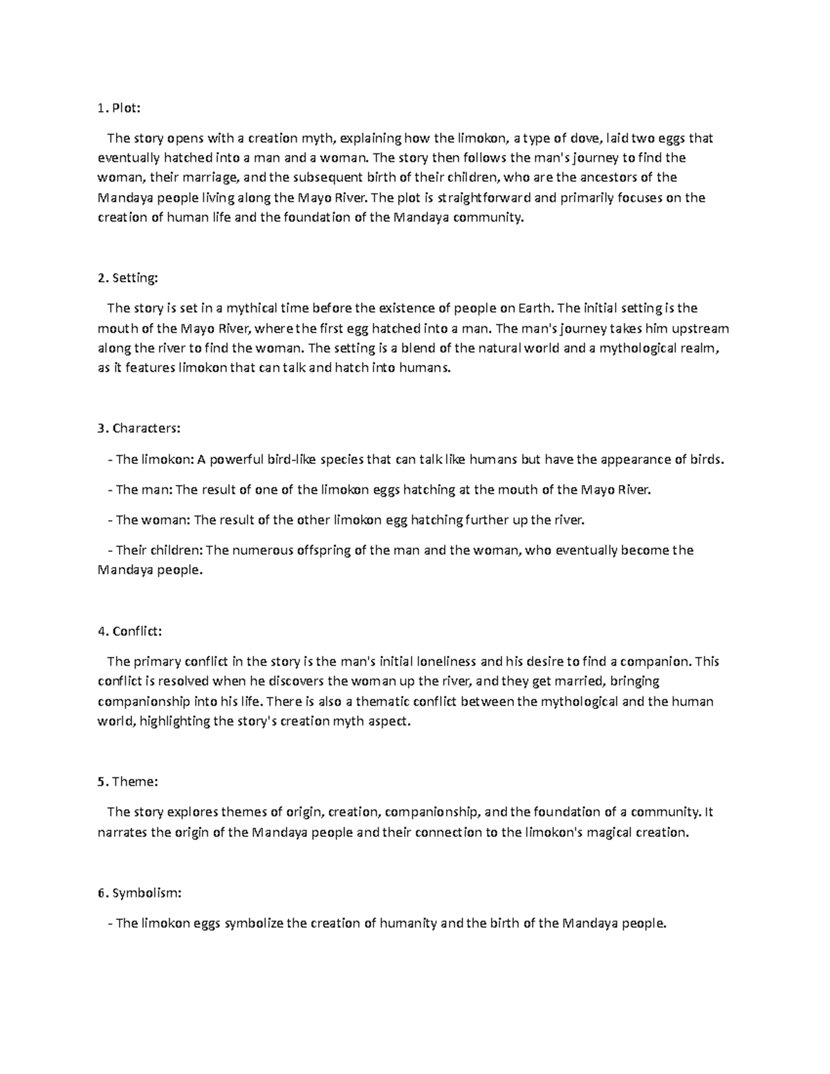 The Children of Limokon - Plot: The story opens with a creation myth ...