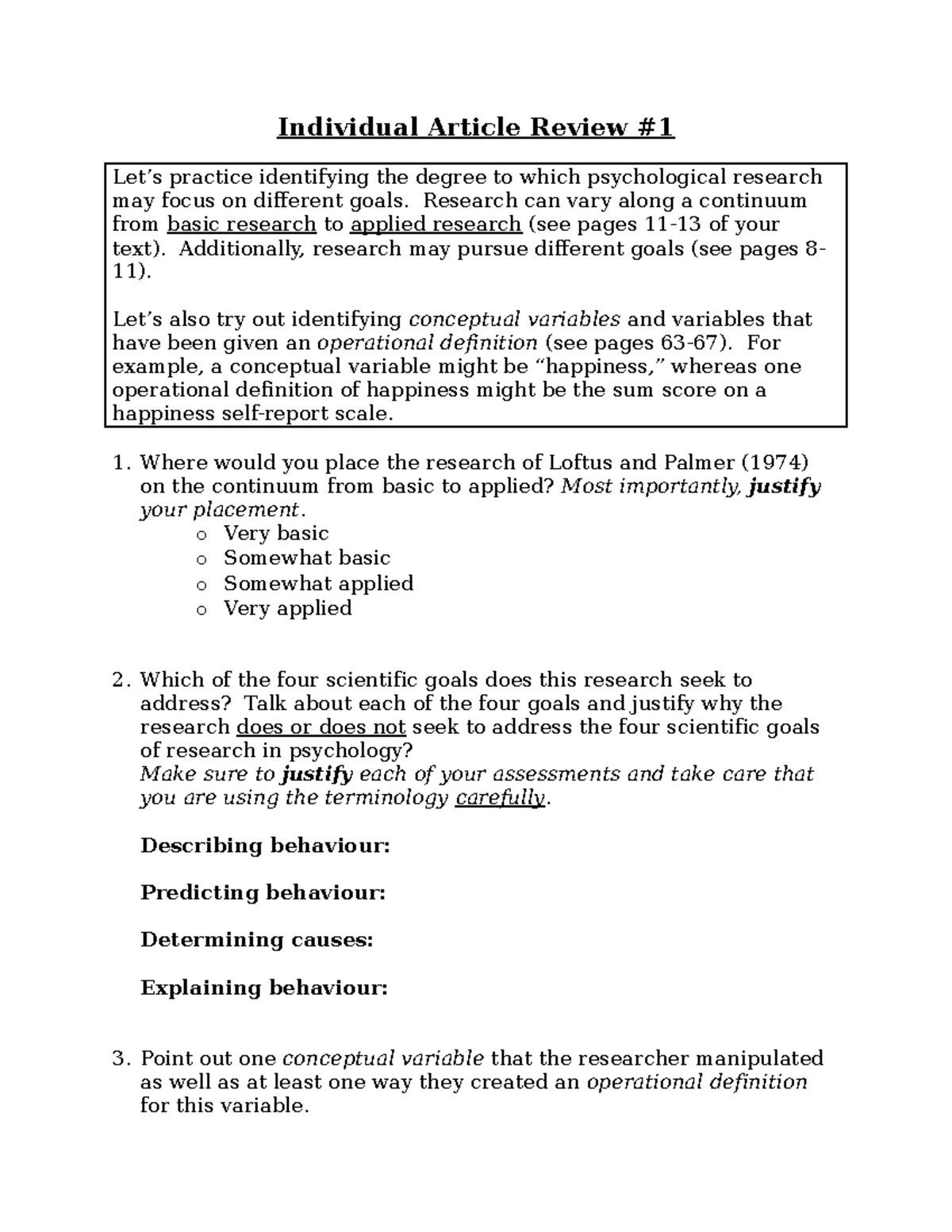 Individual Article Review 1 - Individual Article Review Let’s practice ...
